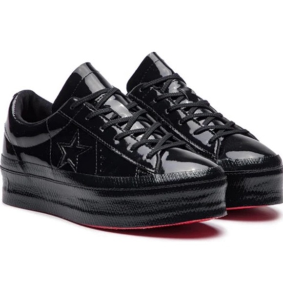 Converse | Shoes | Converse One Star Platform Ox Patent Black | Poshmark